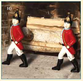 Hessian Soldier Andirons: Hand Painted Hearthware Historic Housefitters